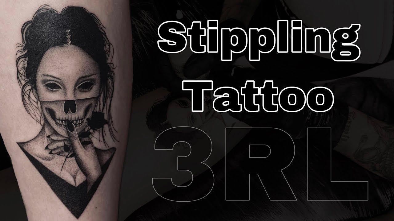 Stippling tattoo real time / stippling tattoo tutorial / how to tattoo ...