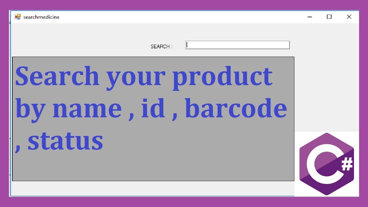 HOW TO SEARCH PRODUCT BY NAME ID AND BARCODE IN C# - YouTube