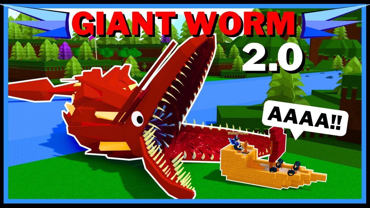 Destructive GIANT WORM 2.0 Funny Moments in Roblox Build a Boat for ...