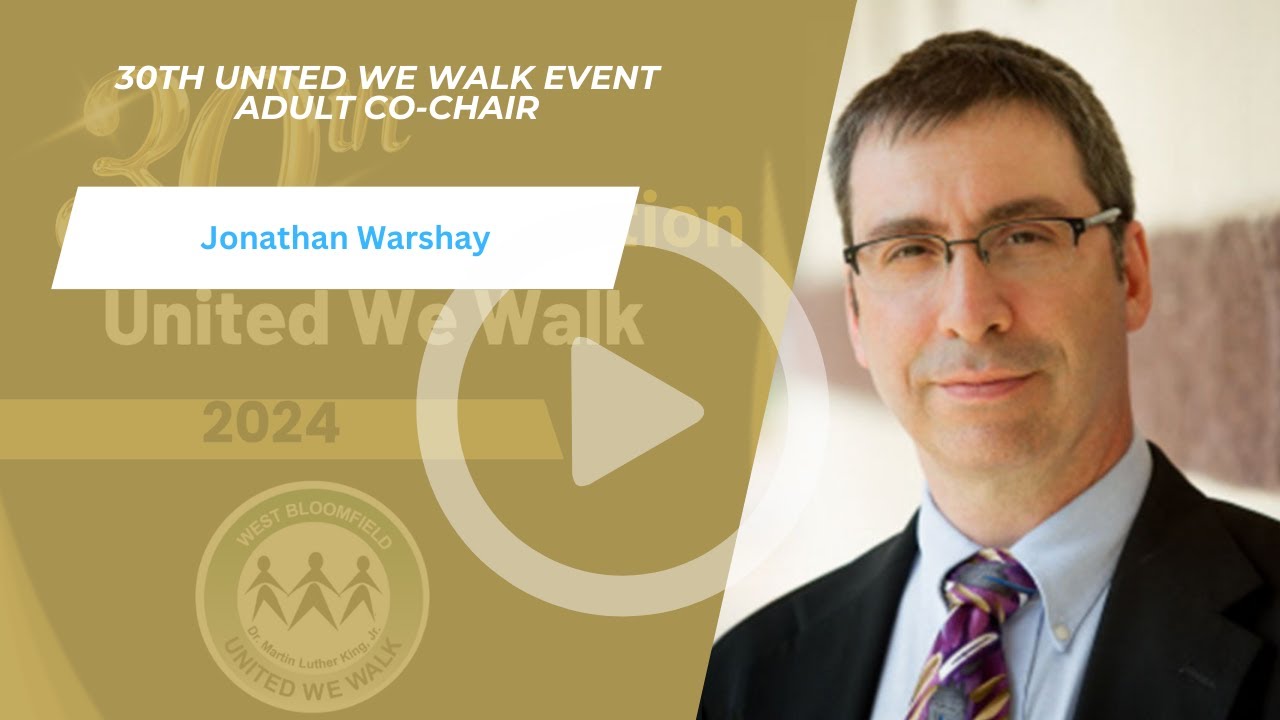30th United We Walk Event | Adult Co-Chair Jonathan Warshay - YouTube