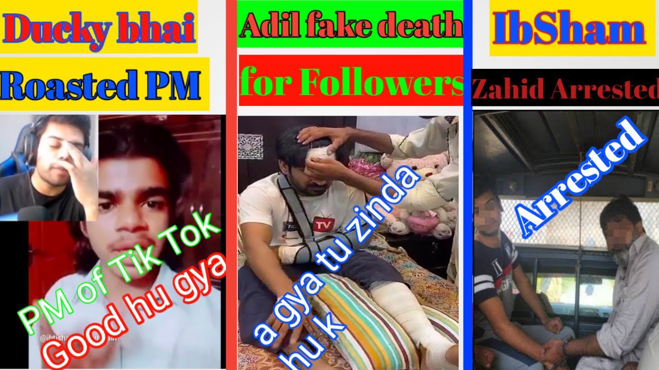 Ducky Bhai Roasted PM of TikTok|| Adil rajput fake death || Ibsham ...
