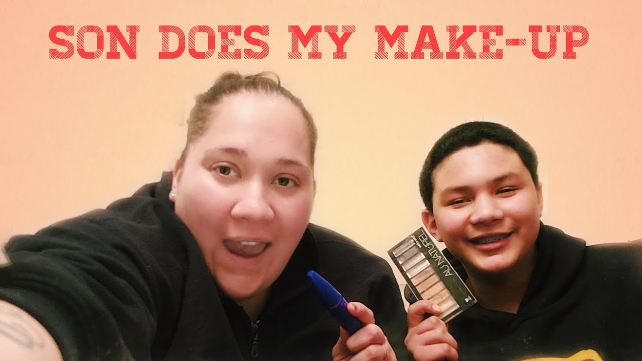 My son does my makeup # mom and son life # momma life # makeup artiest ...