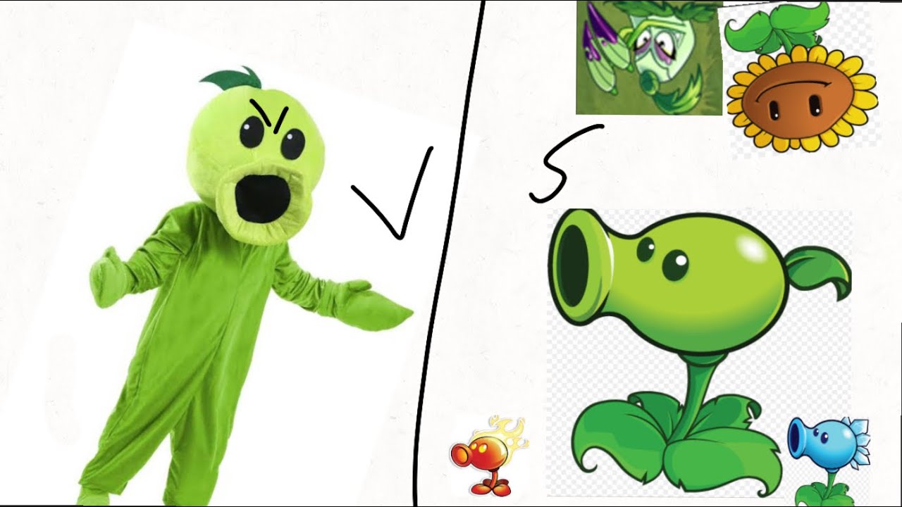 Peashooter vs peashooter costume (meme battle) - YouTube