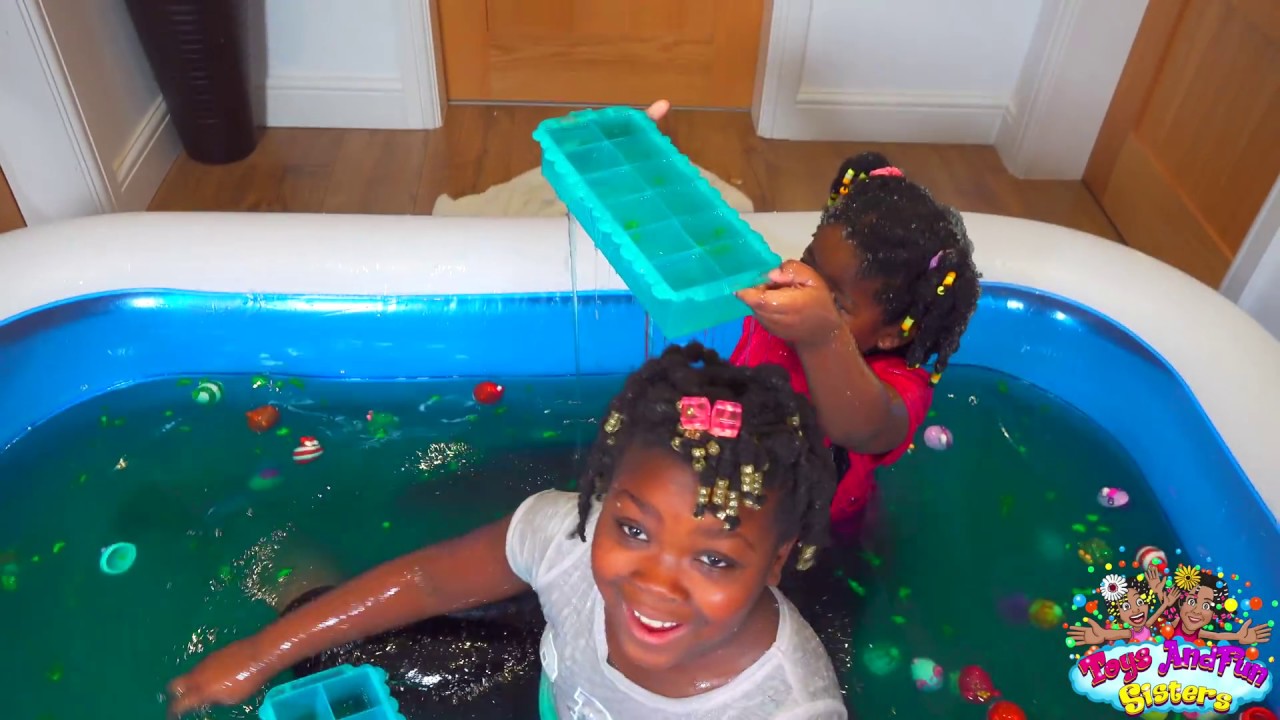 Kids Playing In Slime Geli Baff Pool - YouTube