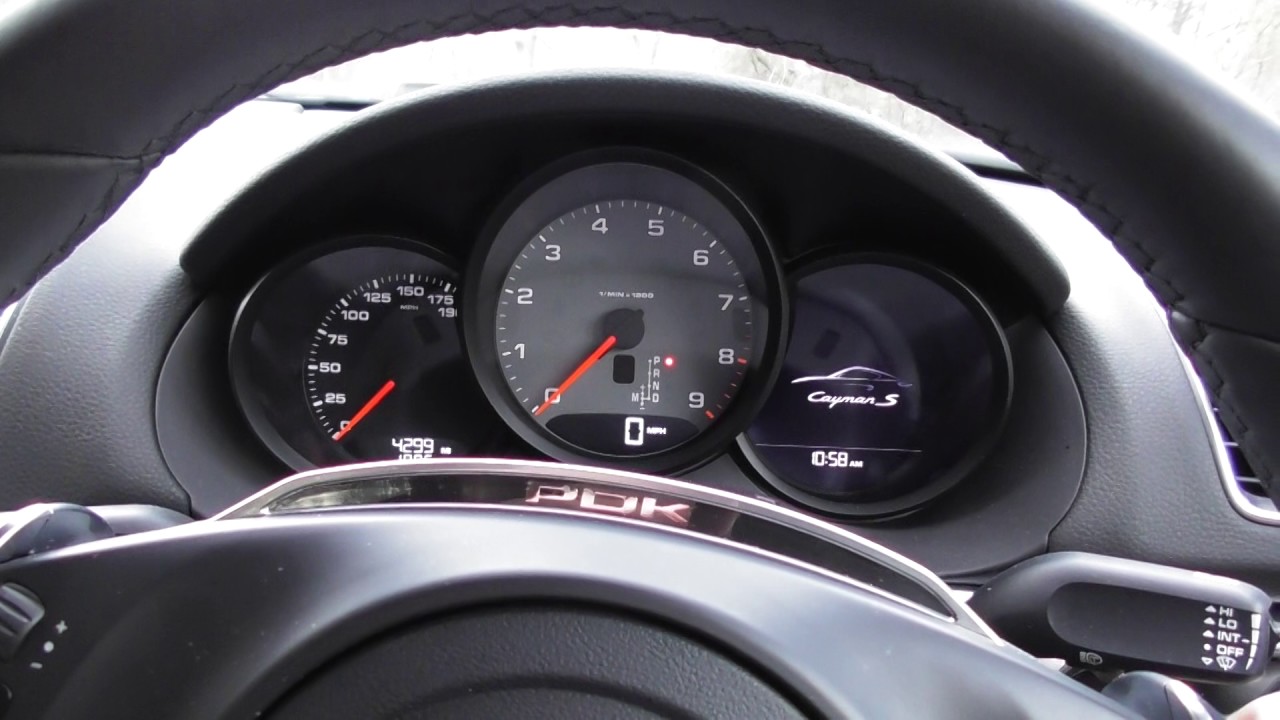 Porsche Cayman S 981 Engine Start & Warning Lights - YouTube