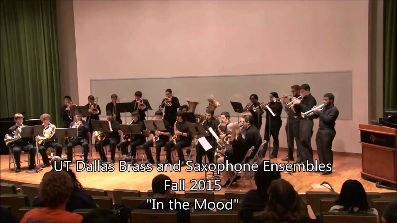 UT Dallas Brass & Saxophone Ensembles Fall 2015 In The Mood - YouTube