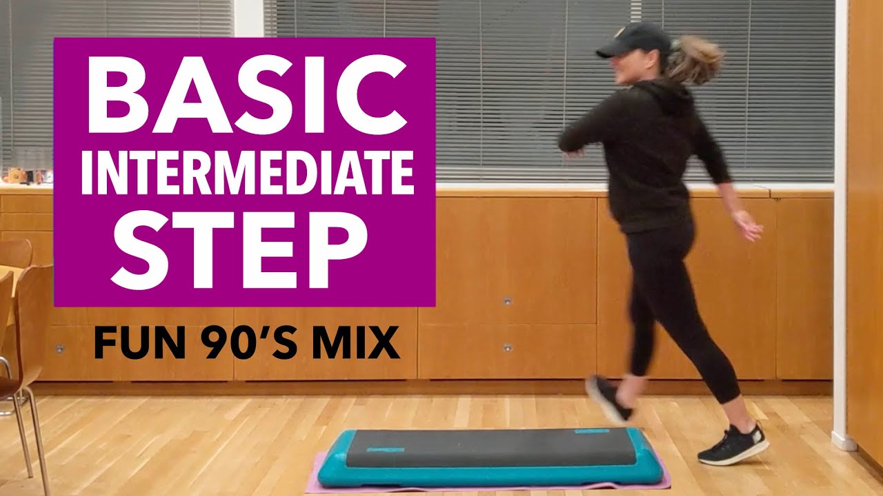 Basic - Intermediate Step Aerobics Home Workout #2 (38 MIN) - Fun 90's ...