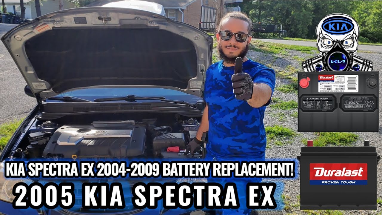Kia Spectra Ex 2004-2009 battery replacement! 2005 kia spectra ex - YouTube
