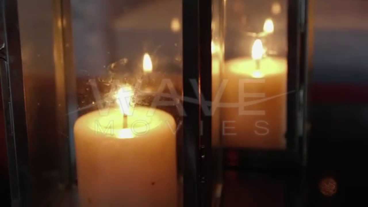 Burning candles inside box made of glass - YouTube