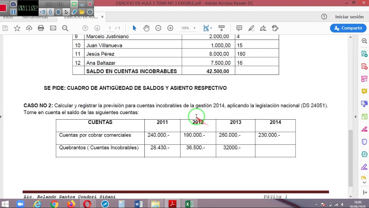 EJERCICIO EN AULA 3 EXIGIBLE - YouTube
