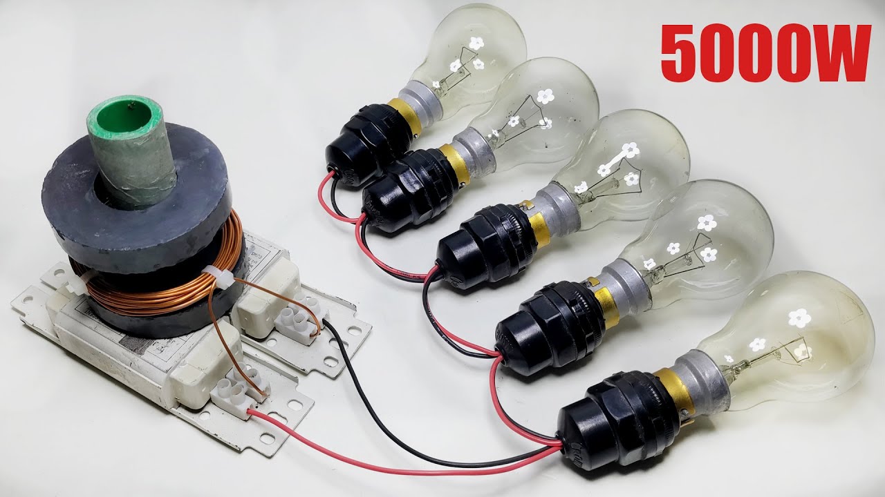 Create 5000w electric using big magnet copper cables and Current Most ...