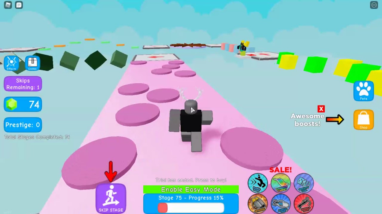 GamePlay of Mega Easy Obby (Roblox) - YouTube