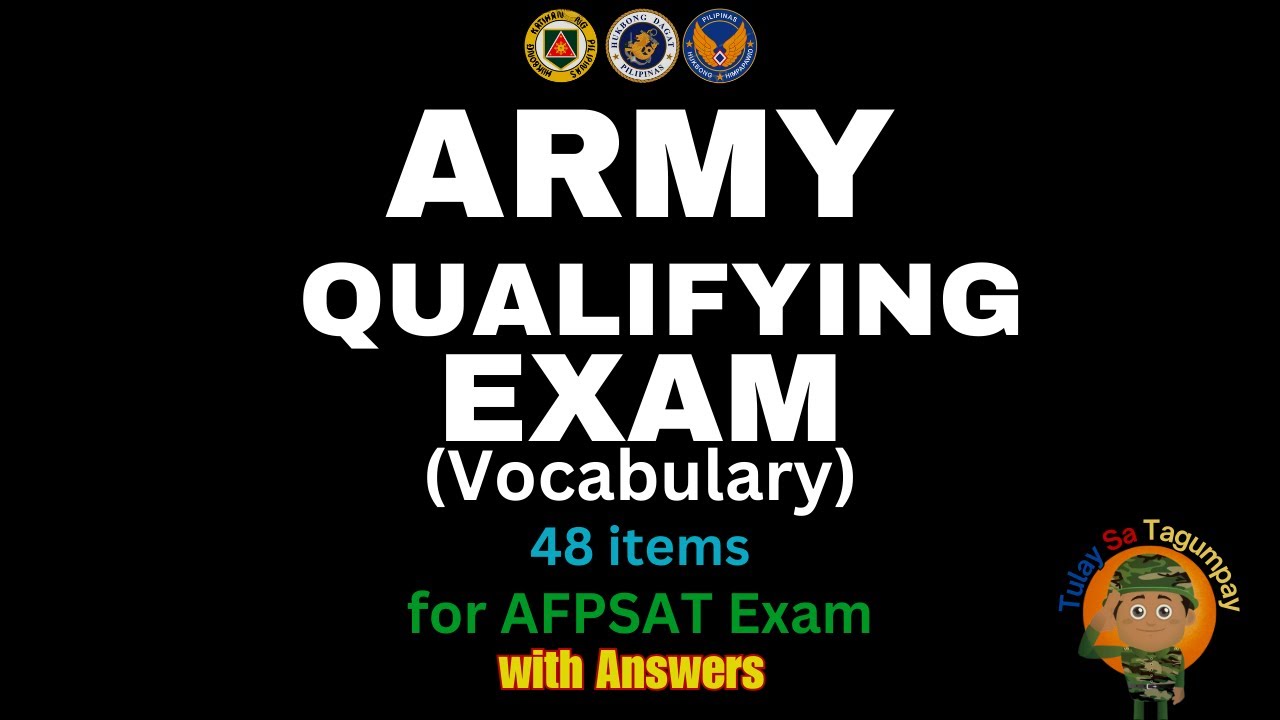 FREE AFPSAT Reviewer Army Qualifying Exam (AQE) VOCABULARY with Answer ...