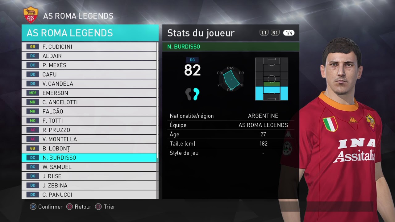 AS Roma Legends Classic PES 2018 - YouTube