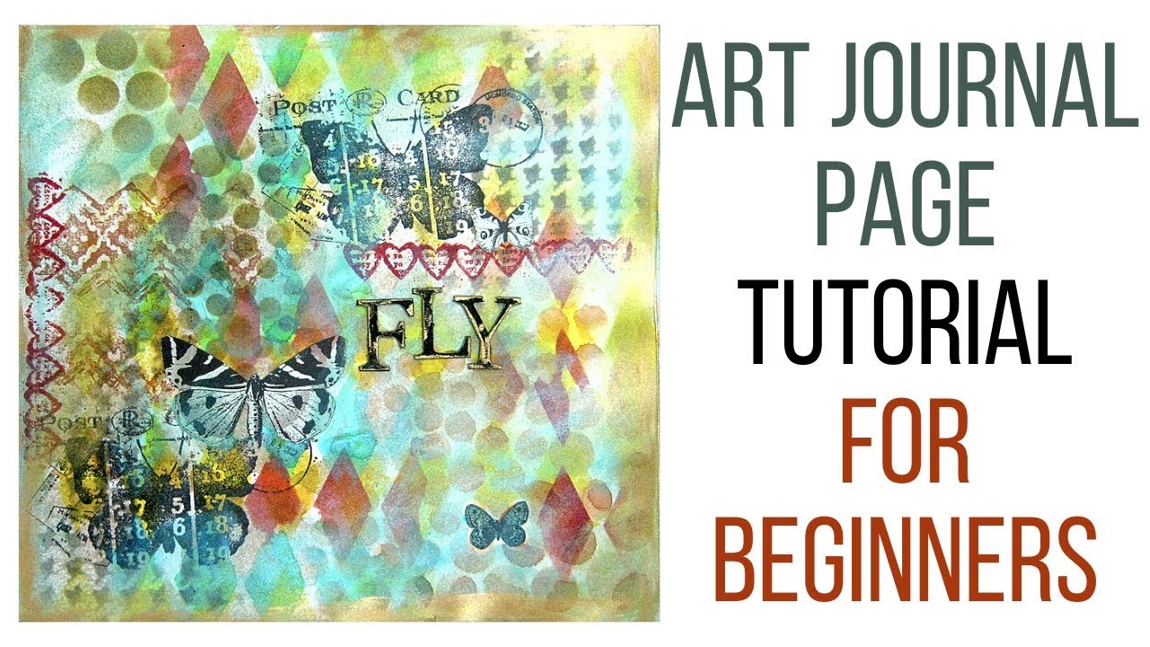 Easy Mixed Media Art Journal Page Tutorial for Beginners - YouTube