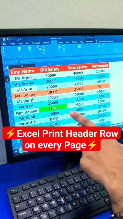 Excel Print Header Row On Every Page #viral #excel #exceltips #computer - YouTube
