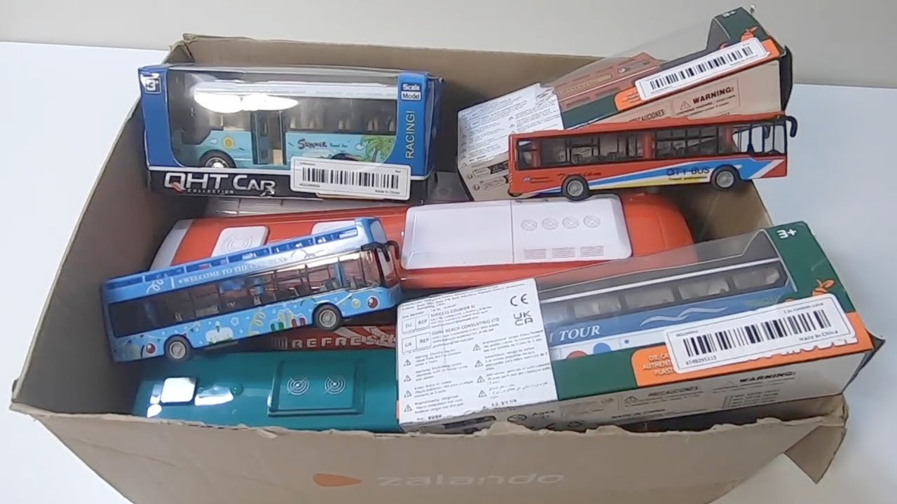 Unboxing Colorful Toy Buses! Fun City Bus & Double-Decker Models for ...