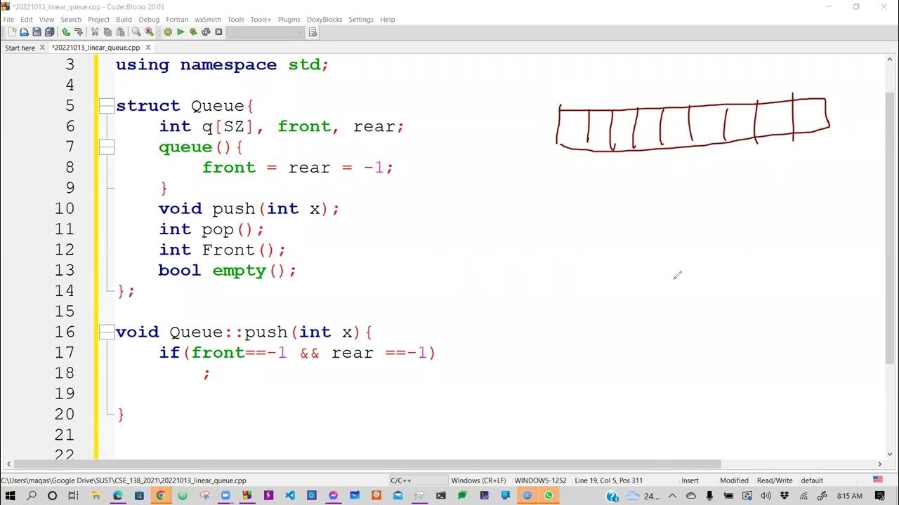 20221013 Implementation of Linear Queue, Circular Queue, and Queue with pointer - YouTube
