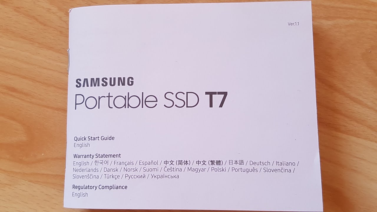 Samsung Portable SSD T7 Quick Start Guide And Warranty Statement - YouTube