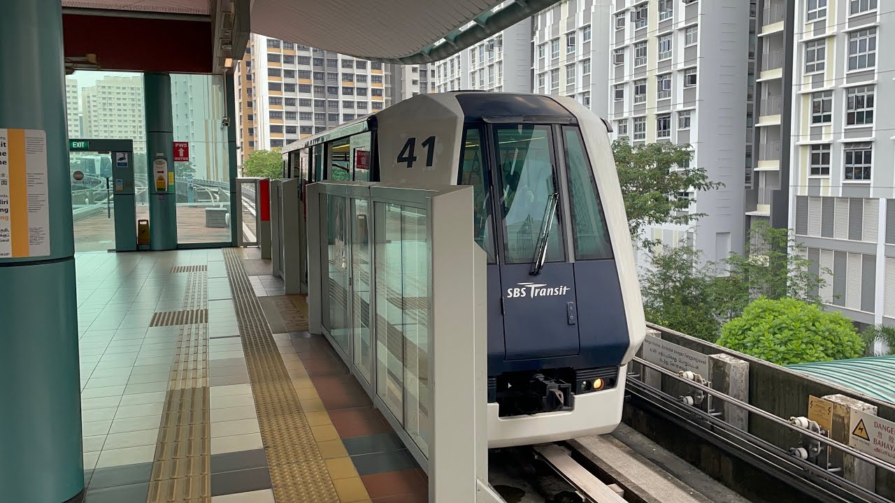 SBS Transit PGLRT Crystal Mover C810 [41] departing Samudera (West Loop ...