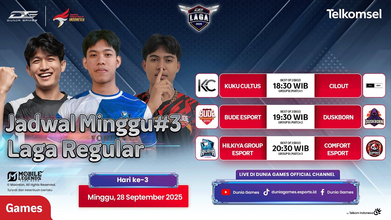 🔴DUNIA GAMES LAGA 2025 MLBB : LAGA REGULAR - WEEK 3 DAY 3 - YouTube