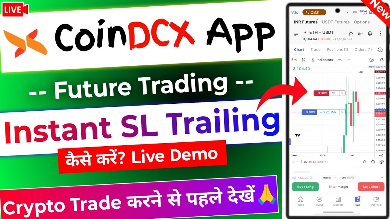 Coindcx Chart Crypto Future Trading Demo | Instant Stop Loss Trailing ...