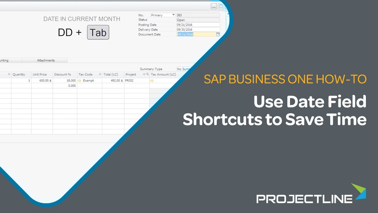 How to Use Date Field Shortcuts | SAP Business One Tip - YouTube