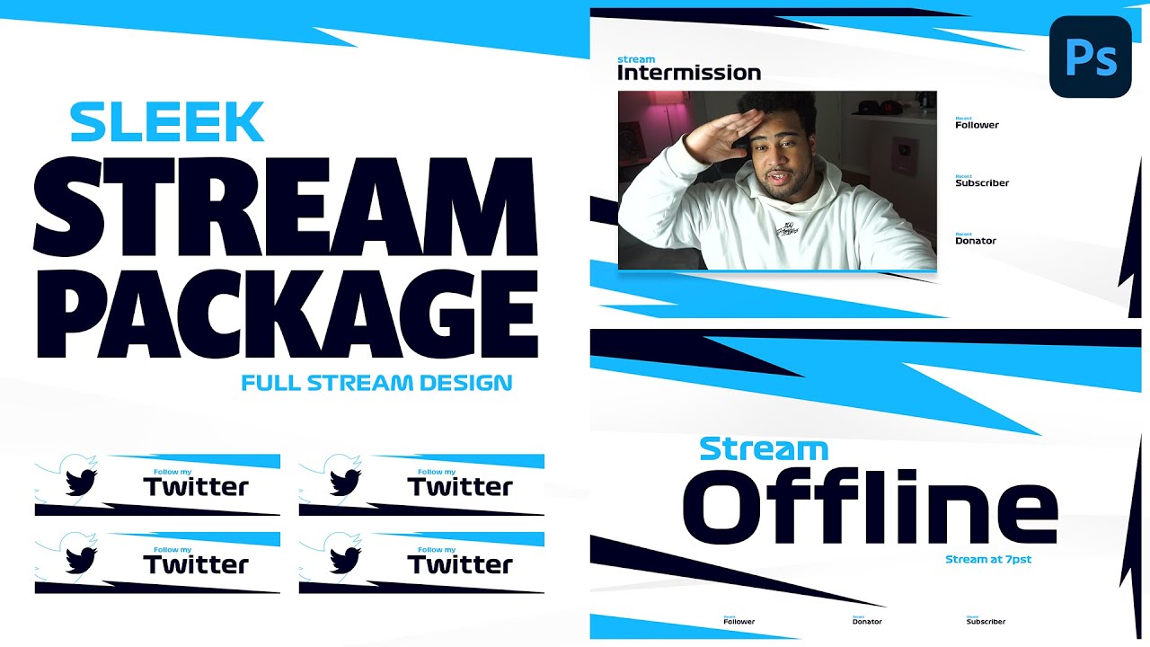 Clean/Simple Full Stream Package Design in Photoshop (FREE PSD) - YouTube