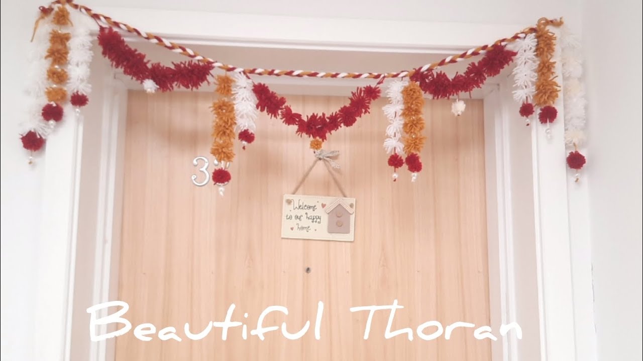 Beautiful Thoran DIY with wool ll Haindavi's art and crafts ll - YouTube