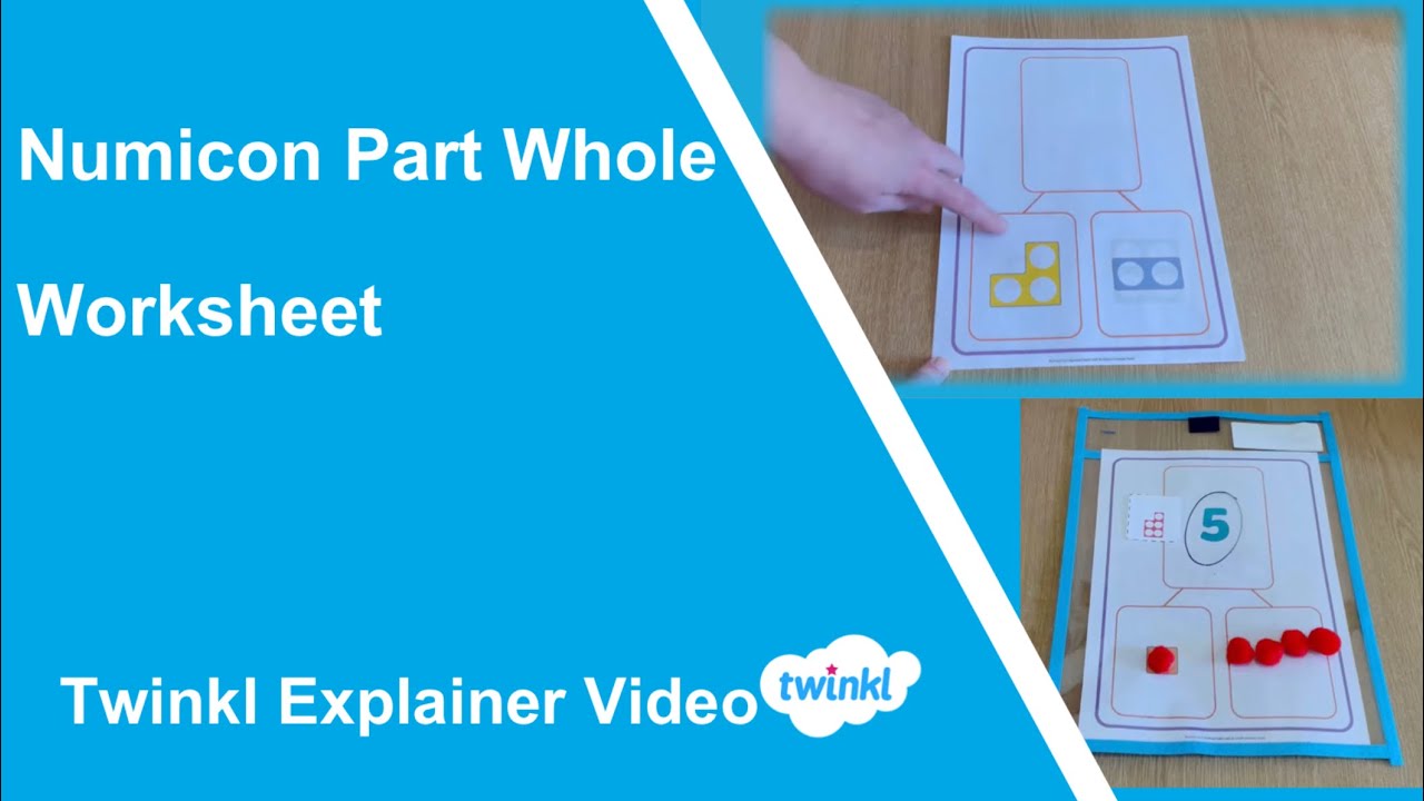 How to use Part-Whole Numicon Shape Number Bonds of 5 Worksheet - YouTube