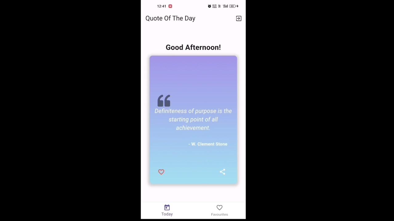 "Quote of the Day" app using Flutter demo video - YouTube