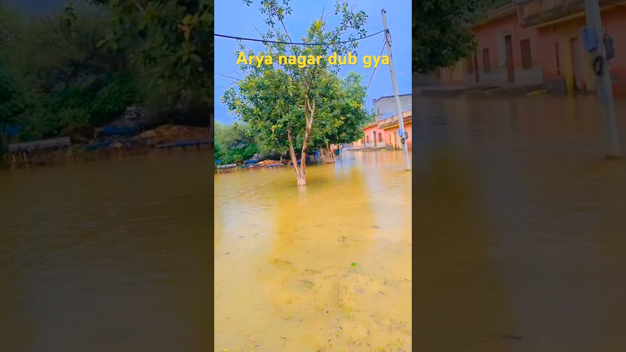 ##arya nagar hisar m flood aagi##drain over flow##gar girne lge## ...