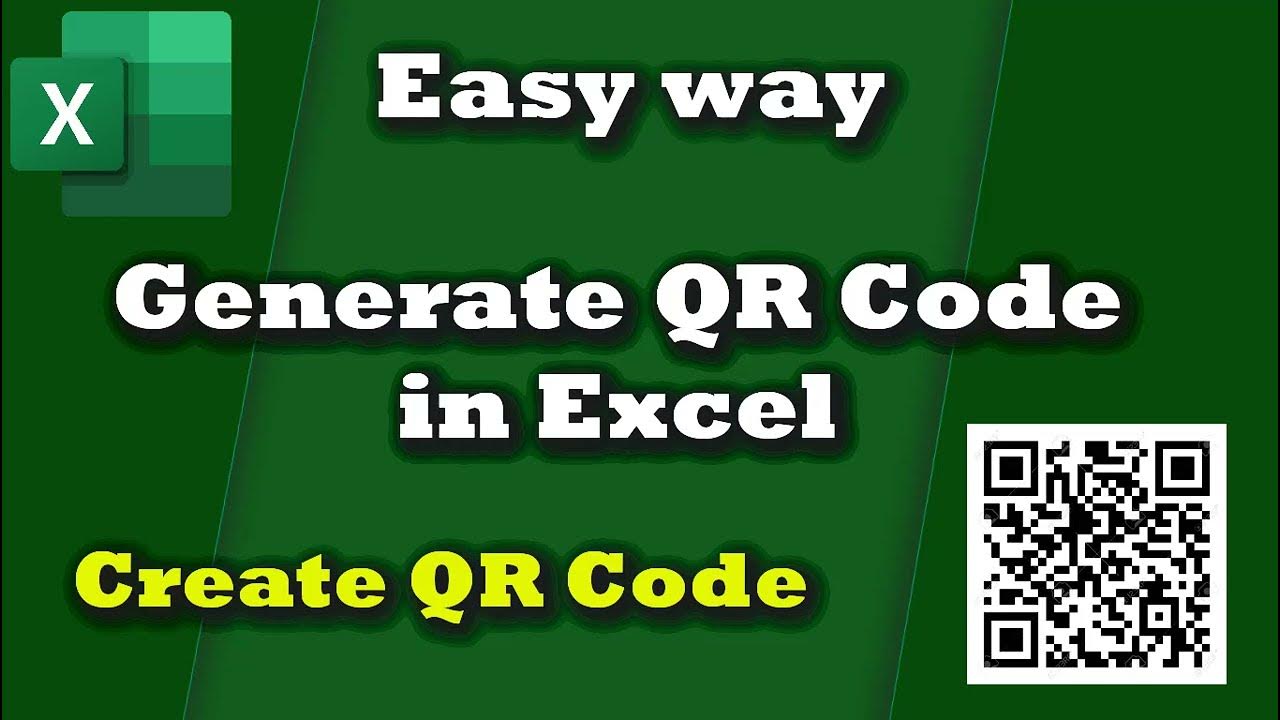 Easy Way To Generate Qr Code In Excel Create Qr Code In Excel Youtube