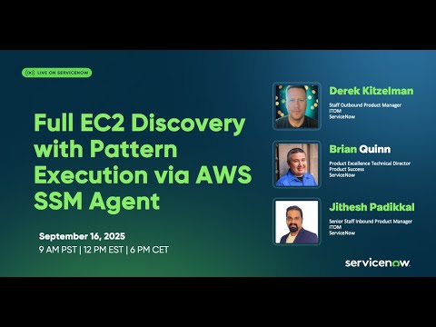 Live on ServiceNow: ITOM Academy - EC2 Discovery w... - ServiceNow ...