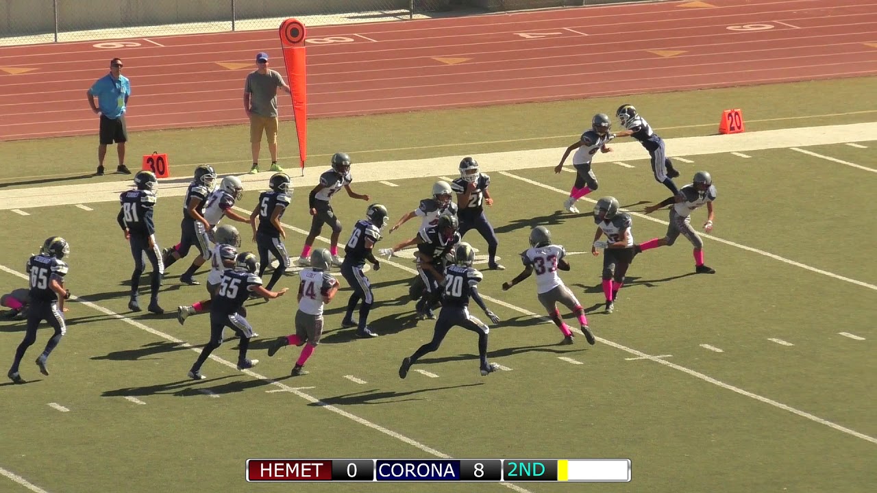 2017 Peewee Hemet Hawks vs Corona Chargers - YouTube