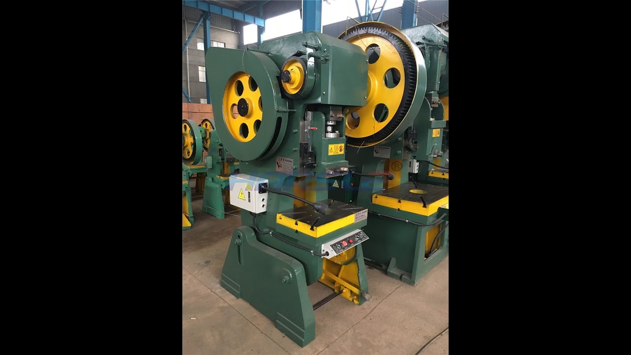 mechanical power press machine, metal sheet punching machine - YouTube