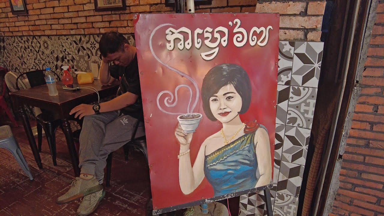 Coffee and a pastry at a vintage Phnom Penh cafe - YouTube