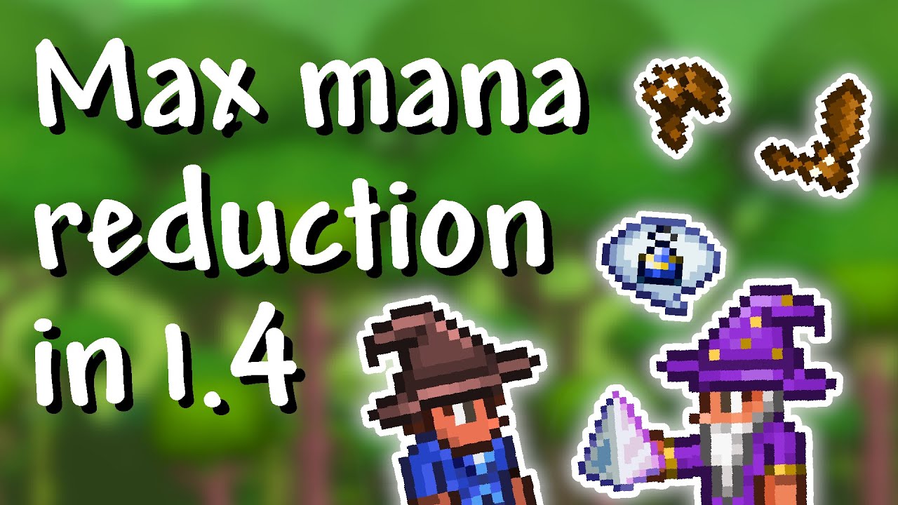 Terraria - 1.4 Maximum mana reduction (magic weapons use 0 mana!) - YouTube
