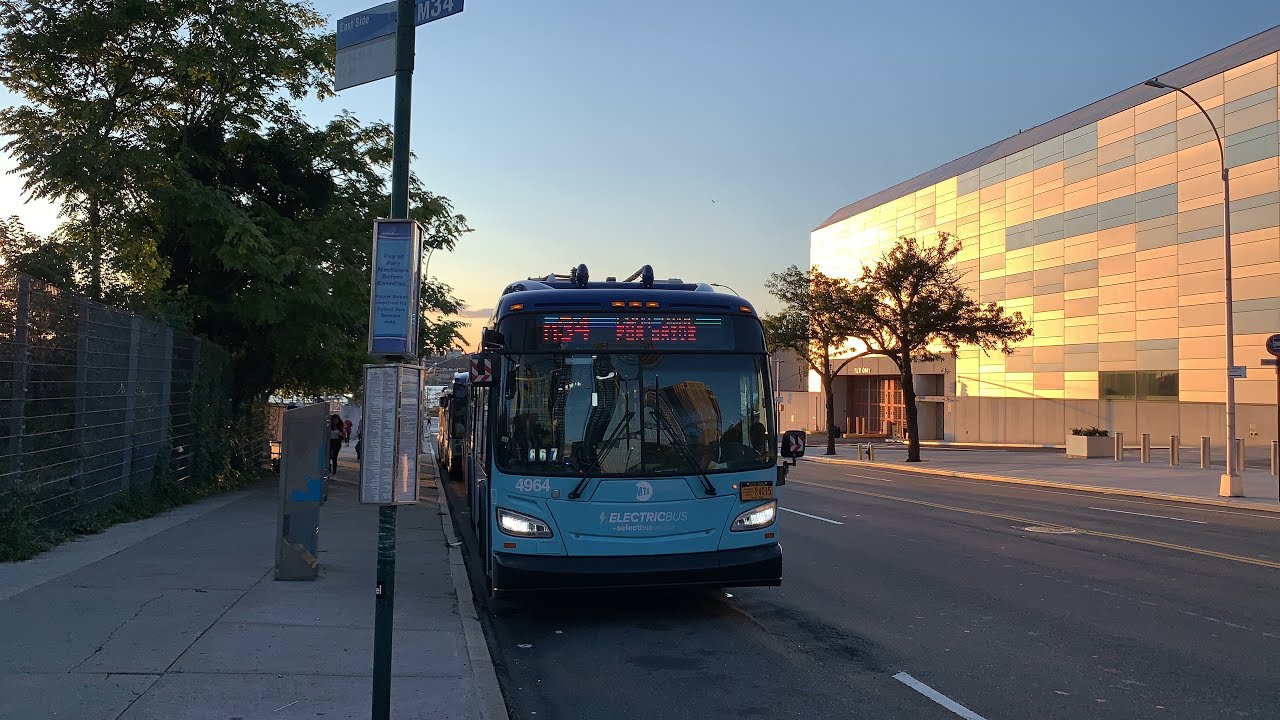 NYCT Bus: 2019 New Flyer XE60 #4964 on the M34 +SBS - YouTube