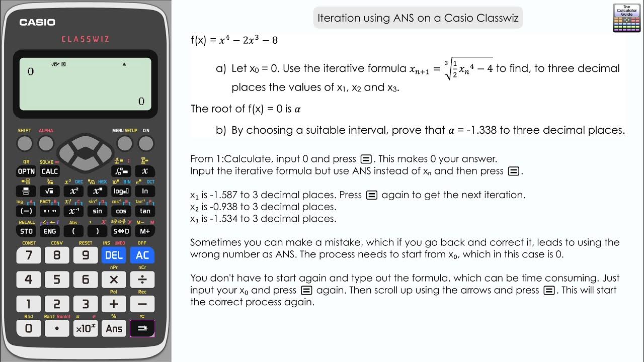 Iteration using ANS on a Casio Classwiz - YouTube