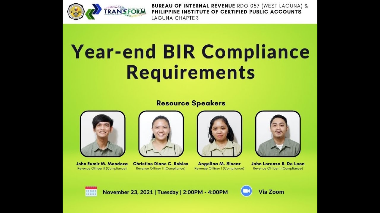 2021 Year End BIR Compliance Requirements - YouTube
