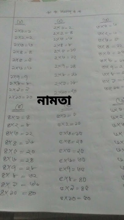 নামতা ১ থেকে ৬ পর্যন্ত - YouTube