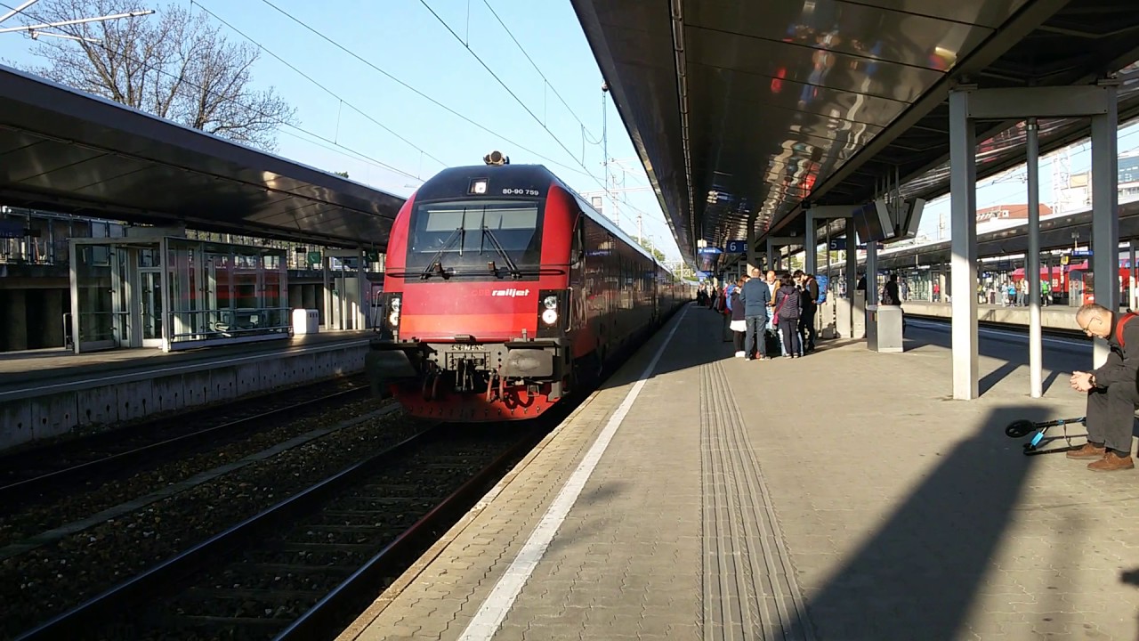 ÖBB Railjet RJ 550 Bahnhof Meidling in Wien - YouTube