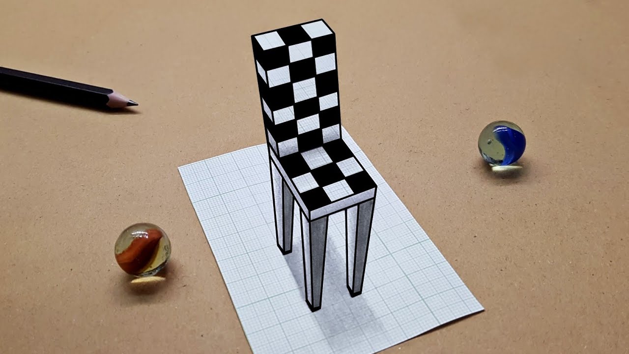 3D DRAWING IN 5 MIN ( VERY EASY) || HOW TO DRAW 3D CHAIR - FOR ...