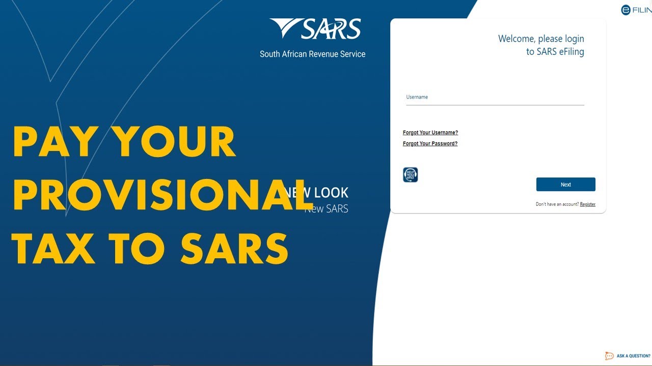 How to pay your provisional tax amount due to SARS (Efiling tutorial) - YouTube