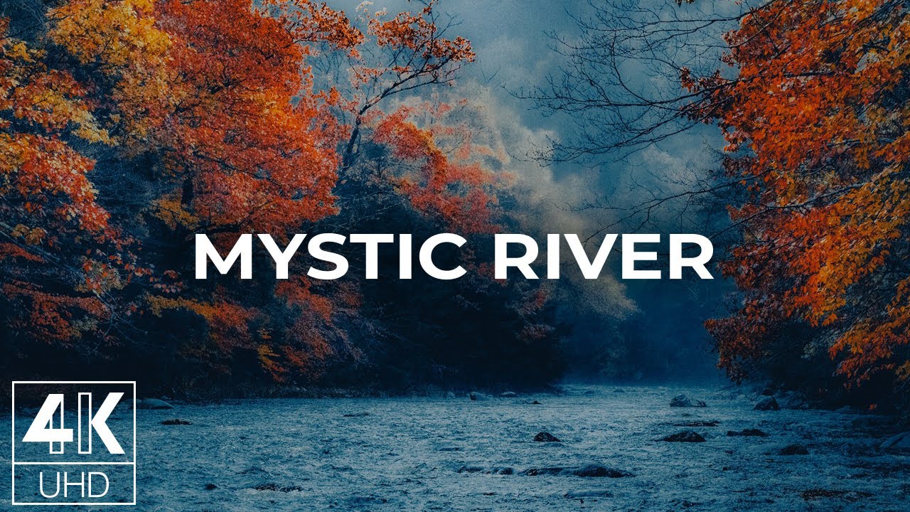 4K Calm Fall Foliage Ambience | Mystic Forest River Screensaver with ...