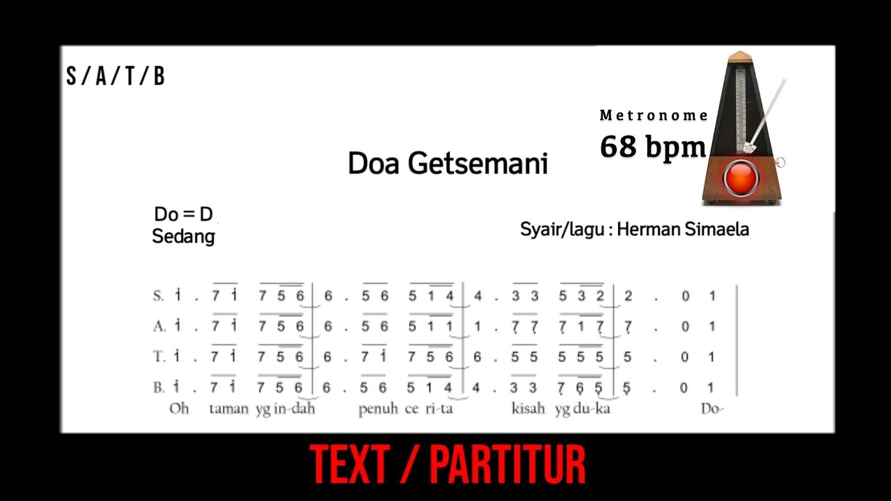 Text Doa Getsemani /Partitur & Metronom. Belajar Lagu Rohani - YouTube