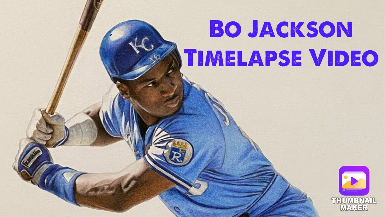 Bo Jackson Colored Pencil Drawing Timelapse Video - Jacob Burgess ...