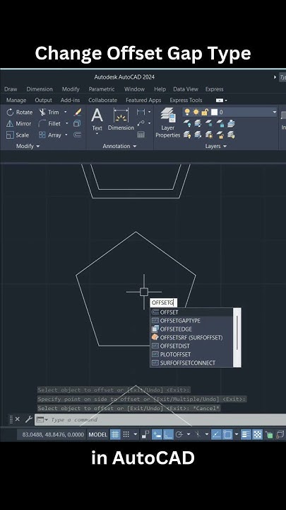 How to Change Offset Gap Type in AutoCAD | Offset Command #shorts - YouTube