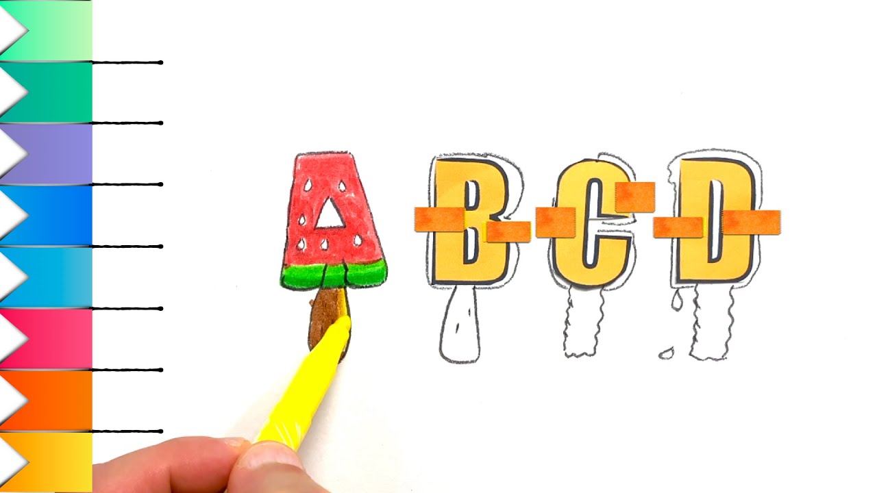ABC ice cream- Paste and draw the ABC like this - YouTube